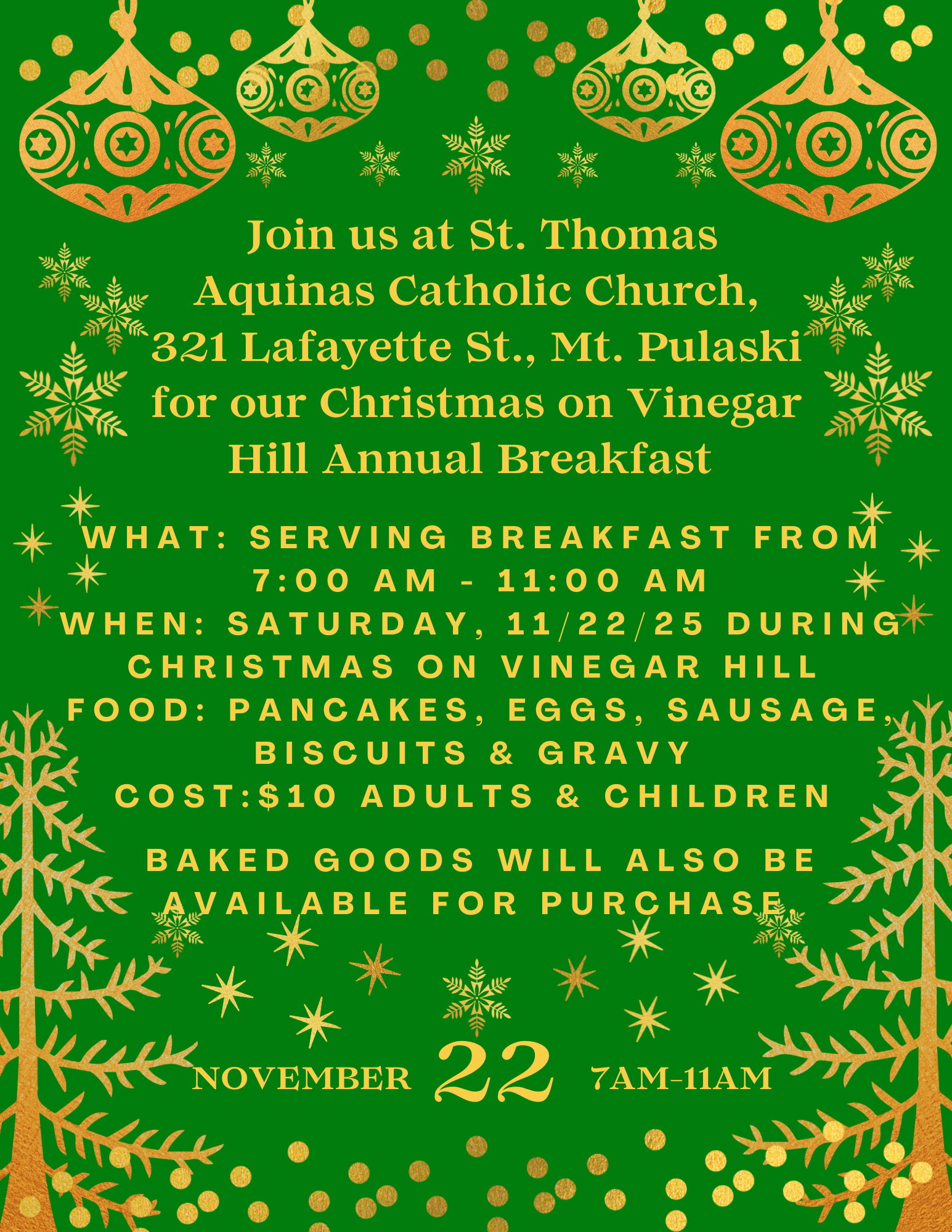 St. Thomas Aquinas Christmas on Vinegar Hill Breakfast > Logan County ...